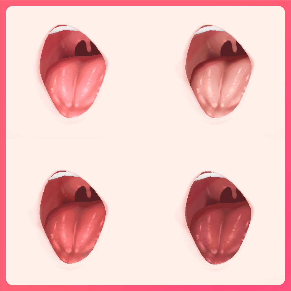 【#VRoid 8Color】フェティッシュな口内テクスチャ VRoid Realistic Mouth Inside and Tongue ...