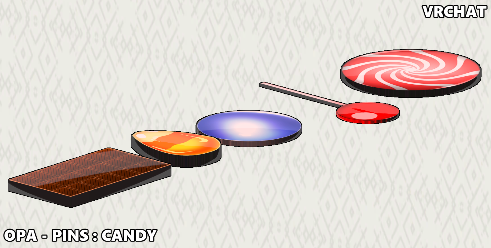 VRCHAT - OPA PINS : CANDY - OPA MODEL SHOP - BOOTH