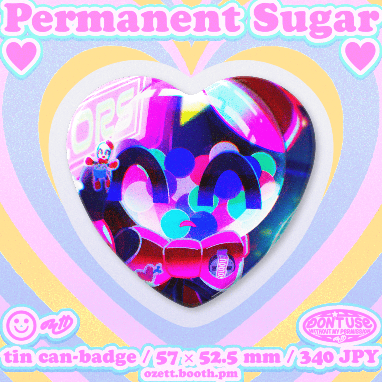 PERMANENT SUGAR heart can-badge collection - OZett shop COMET-B - BOOTH