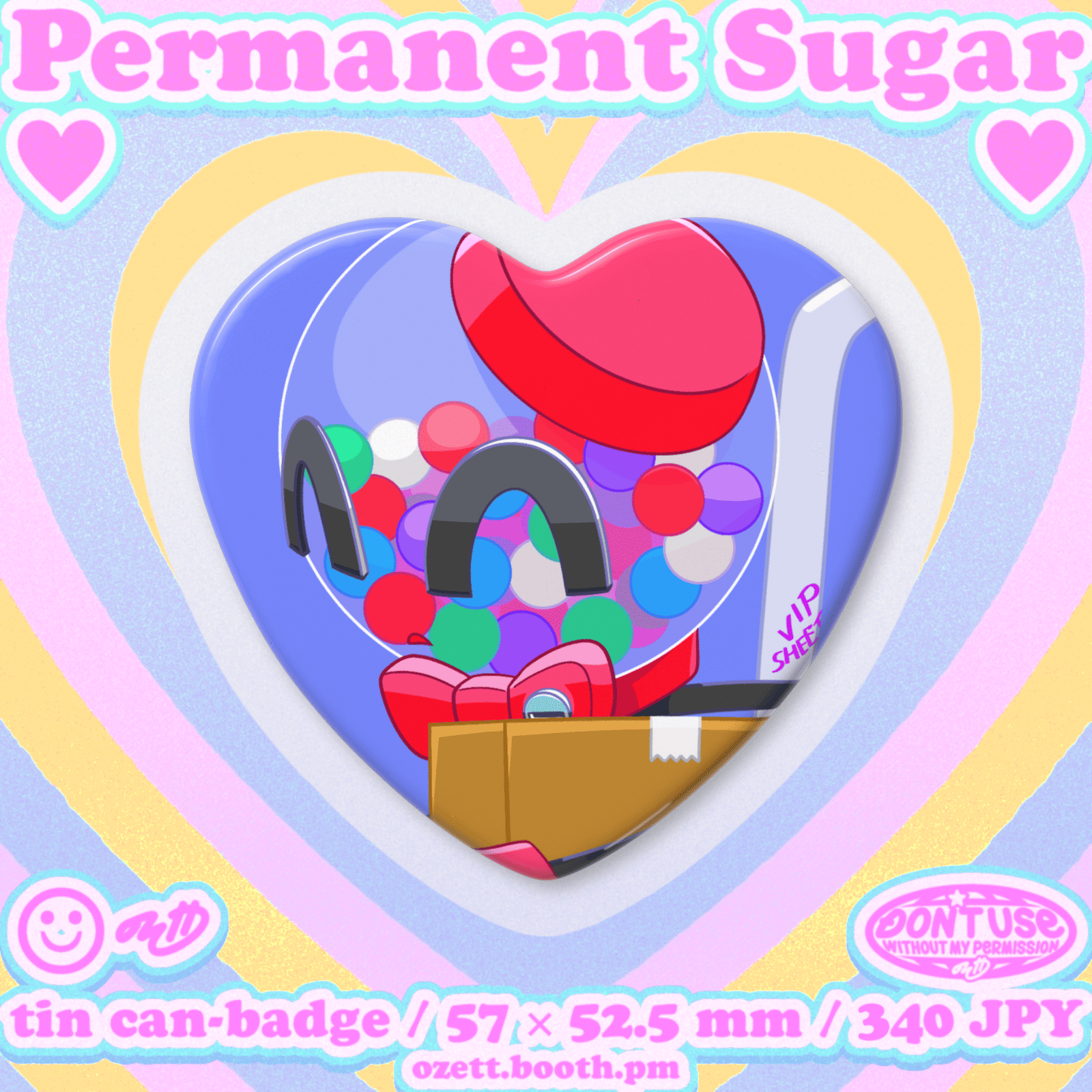 PERMANENT SUGAR heart can-badge collection - OZett shop COMET-B - BOOTH