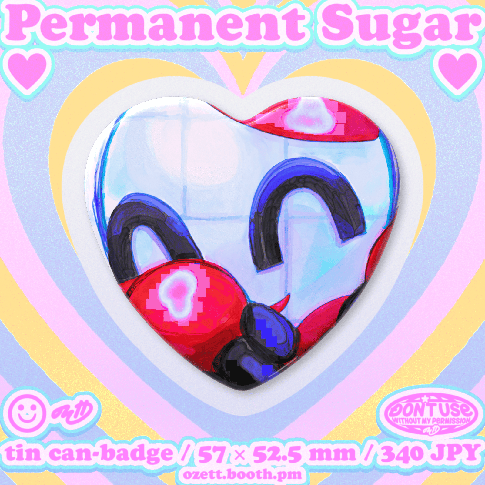 PERMANENT SUGAR heart can-badge collection - OZett shop COMET-B - BOOTH
