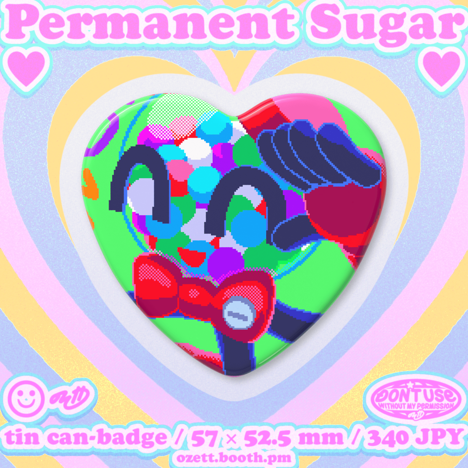 PERMANENT SUGAR heart can-badge collection - OZett shop COMET-B - BOOTH