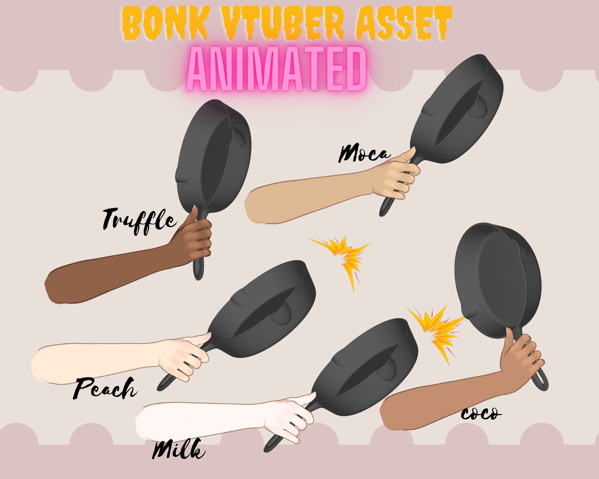 Bonk Pan Gif vtuber asset- Animated vtuber hand Asset for vts, Twitch Redeem,【VTuber素材】小物を持つ手 ...