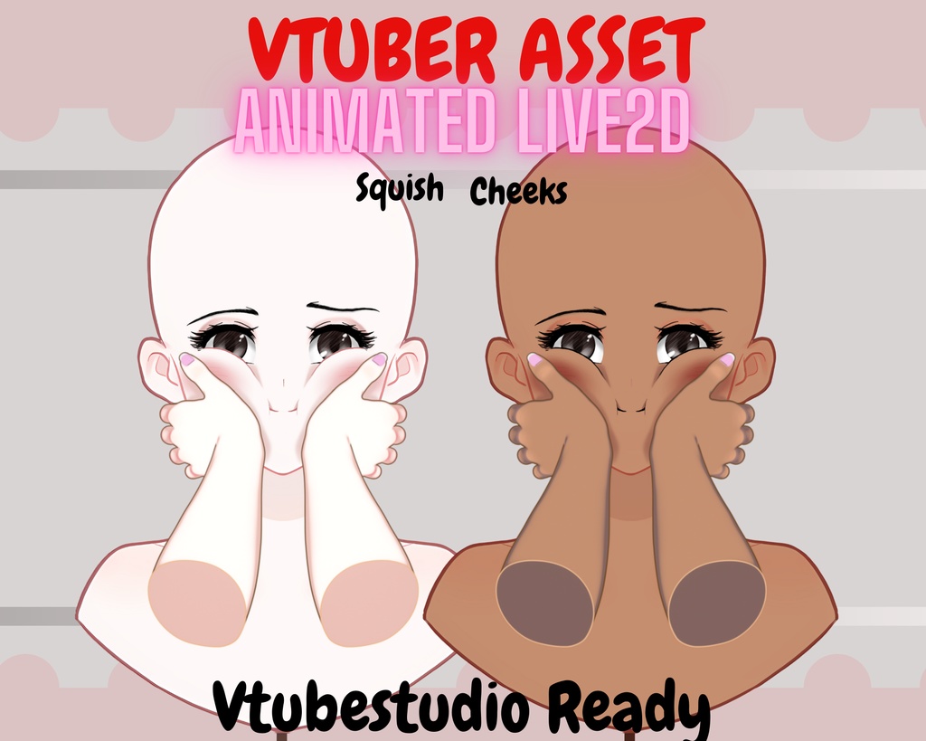 Rigged Squish cheeks| vtuber hand asset, Animated- Vtuber hands Asset, Vtuber Asset head pat ...
