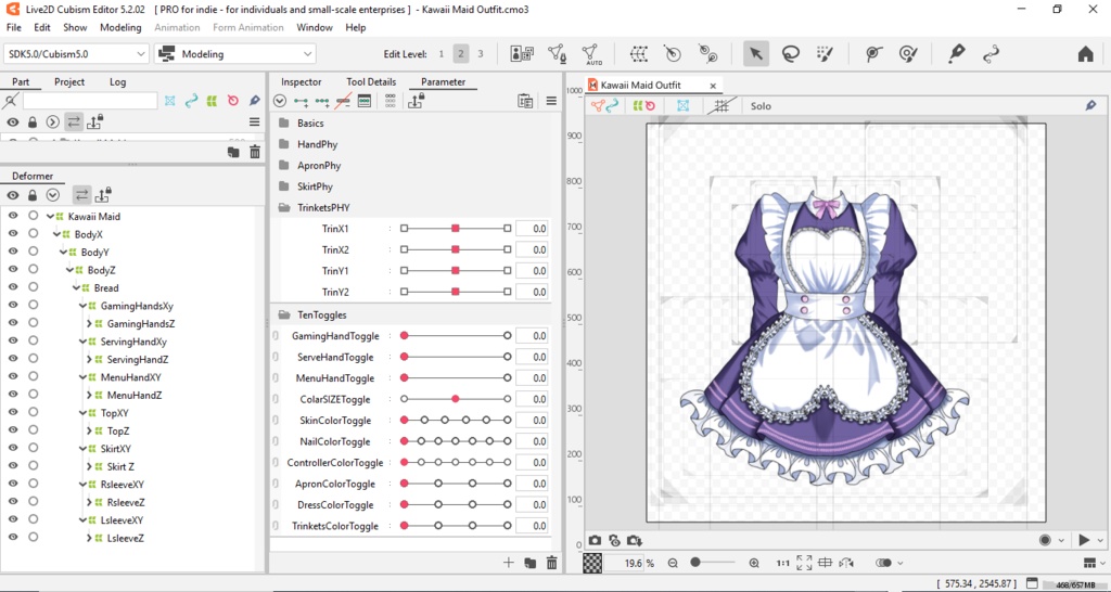 [Live2Dアイテム] Vtuber maid outfit - rigged vtuber Asset /Kawaii maid Dress /psd, moc3, cmo3 ...