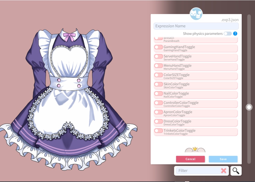 [Live2Dアイテム] Vtuber maid outfit - rigged vtuber Asset /Kawaii maid Dress /psd, moc3, cmo3 ...