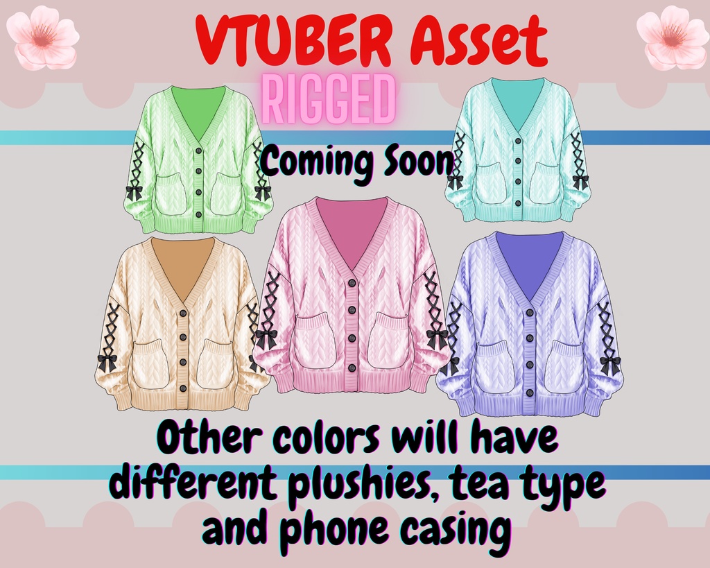 [Live2Dアイテム] Cozy Vtuber Cardigan - rigged vtuber Asset /Cozy Cardigan ...