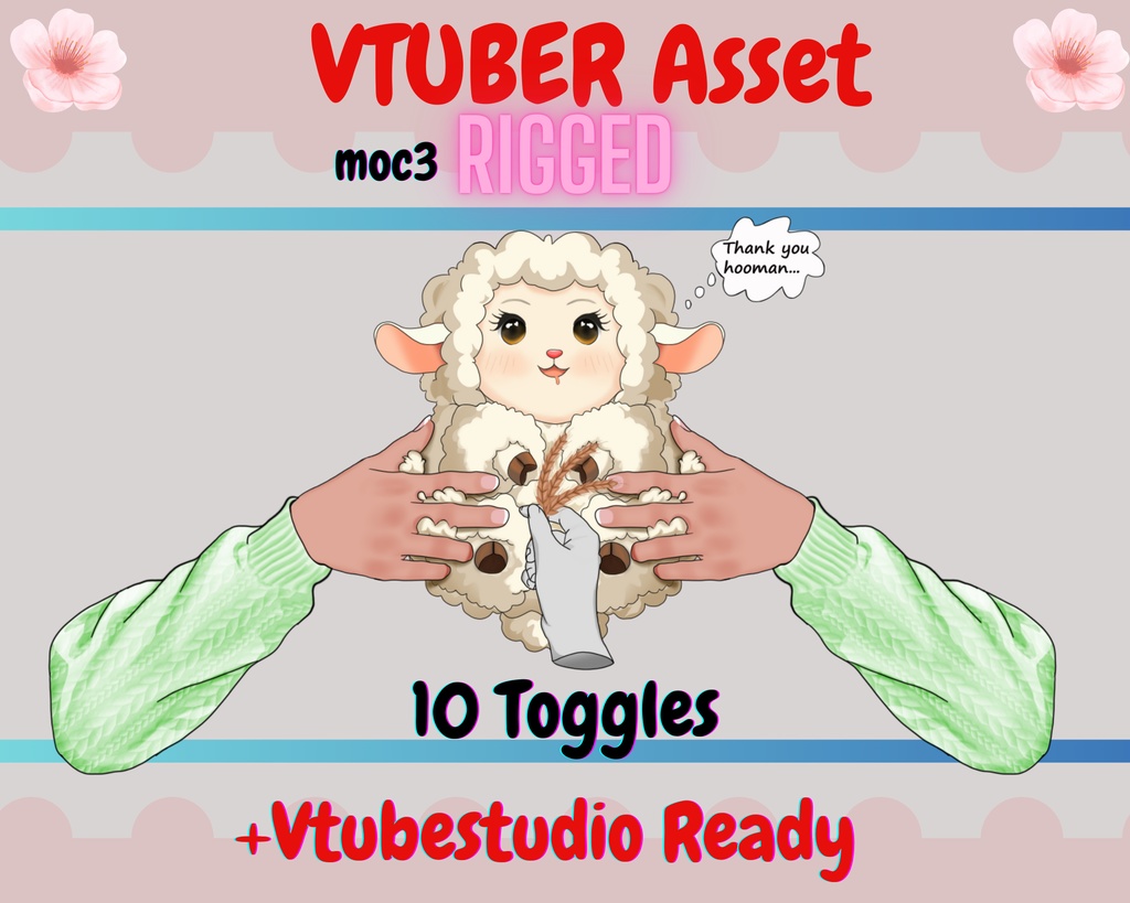 [Live2Dアイテム] Vtuber Pet-Hand holding kawaii Sheep - rigged Asset /Chibi ...