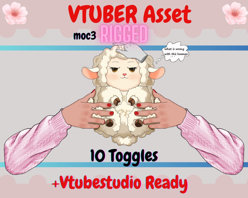 [Live2Dアイテム] Vtuber Pet-Hand holding kawaii Sheep - rigged Asset /Chibi ...