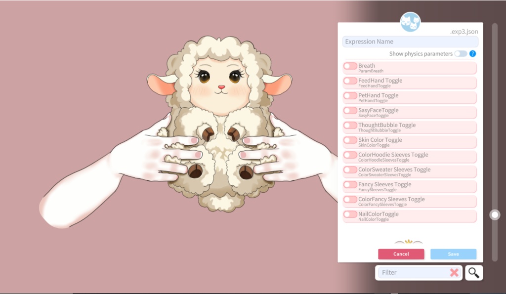 [Live2Dアイテム] Vtuber Pet-Hand holding kawaii Sheep - rigged Asset /Chibi ...