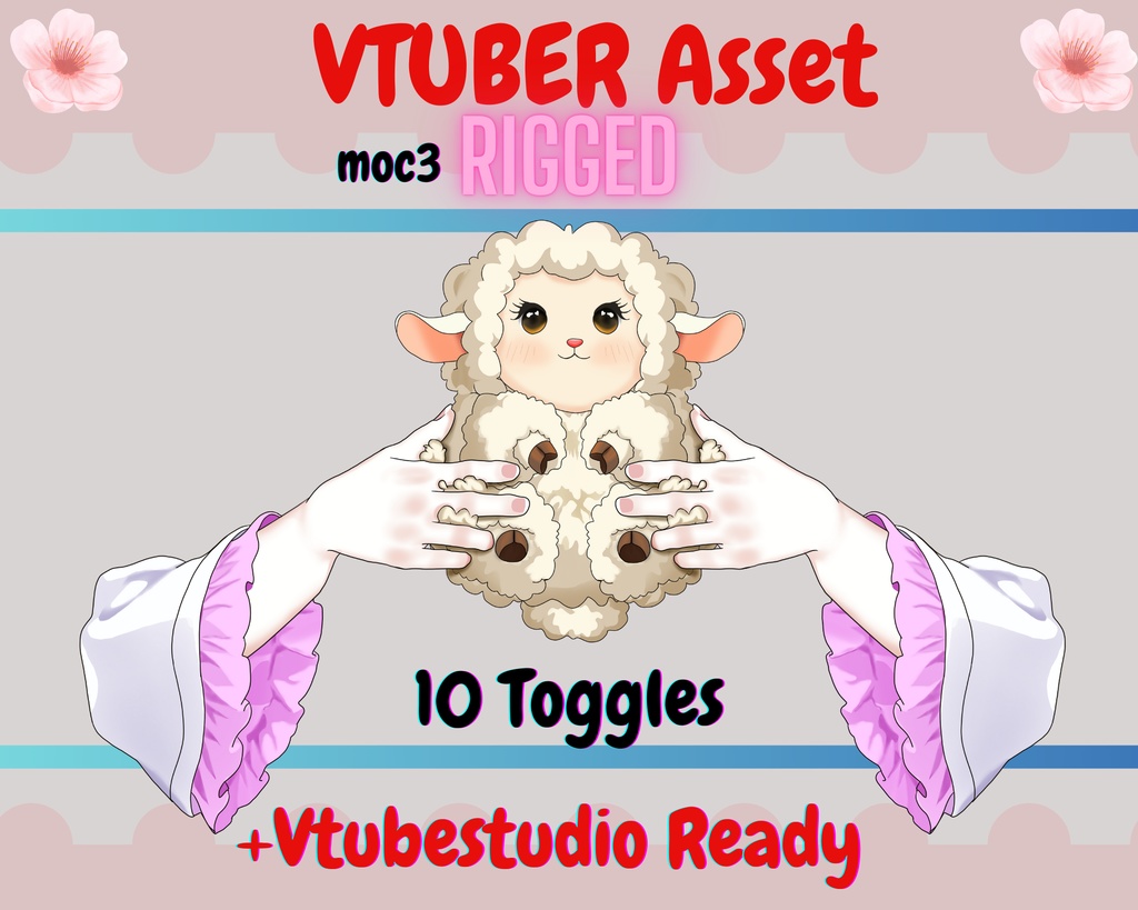 [Live2Dアイテム] Vtuber Pet-Hand holding kawaii Sheep - rigged Asset /Chibi ...