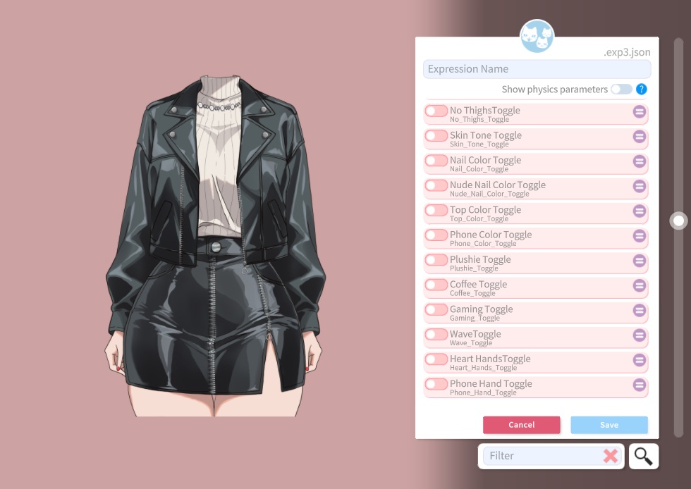 Public [Live2Dアイテム] Free Vtuber Asset - Rigged Goth Leather outfit ...