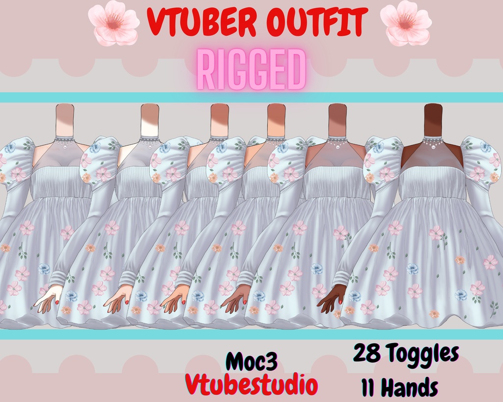 [Live2Dアイテム] Free Vtuber Asset - Rigged Kawaii puff Dress outfit ...