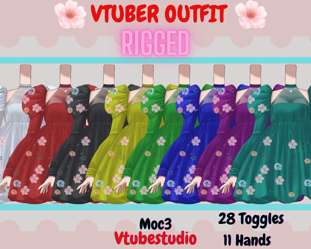 [Live2Dアイテム] Free Vtuber Asset - Rigged Kawaii puff Dress outfit ...