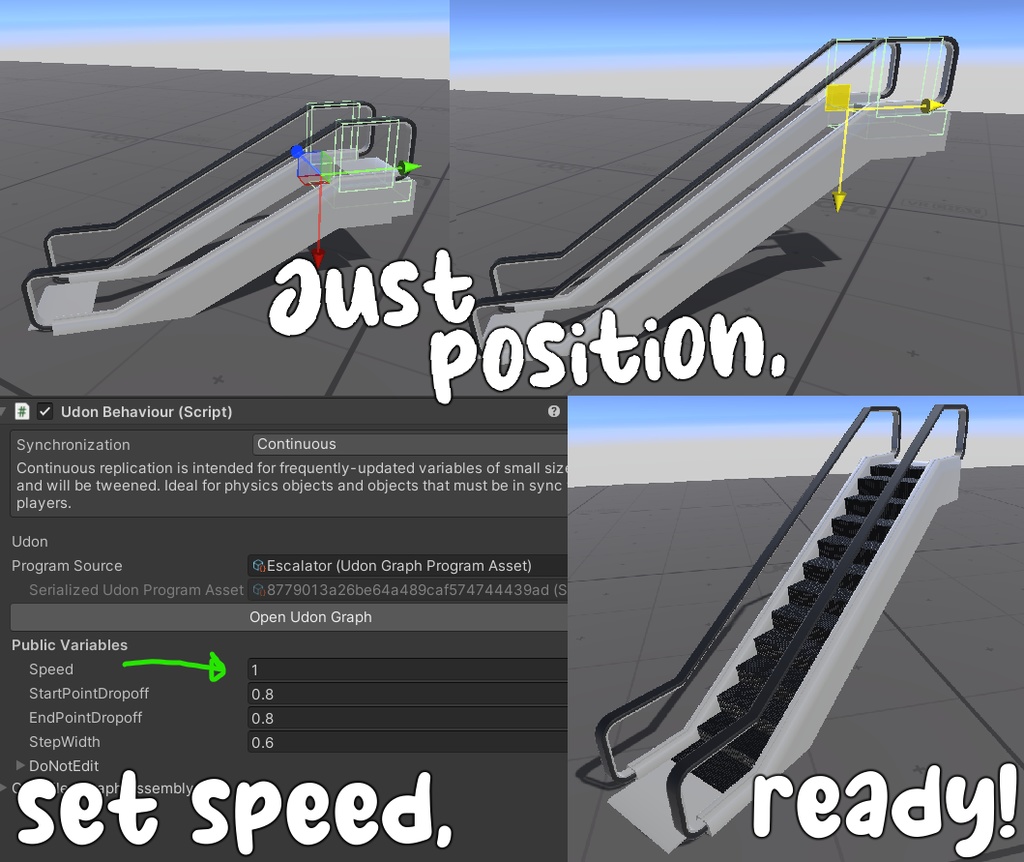 (Just) Escalators! （ただ）エスカレーター！ v1.4 [VRChat prefab for worlds ...