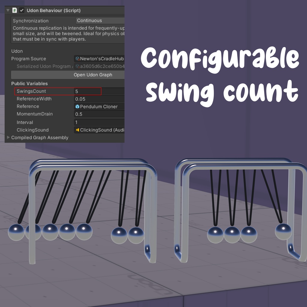 (Just)Newton's Cradle (ただ)ニュートンのゆりかご [VRChat Interactable Prop/インタラクティブ ...