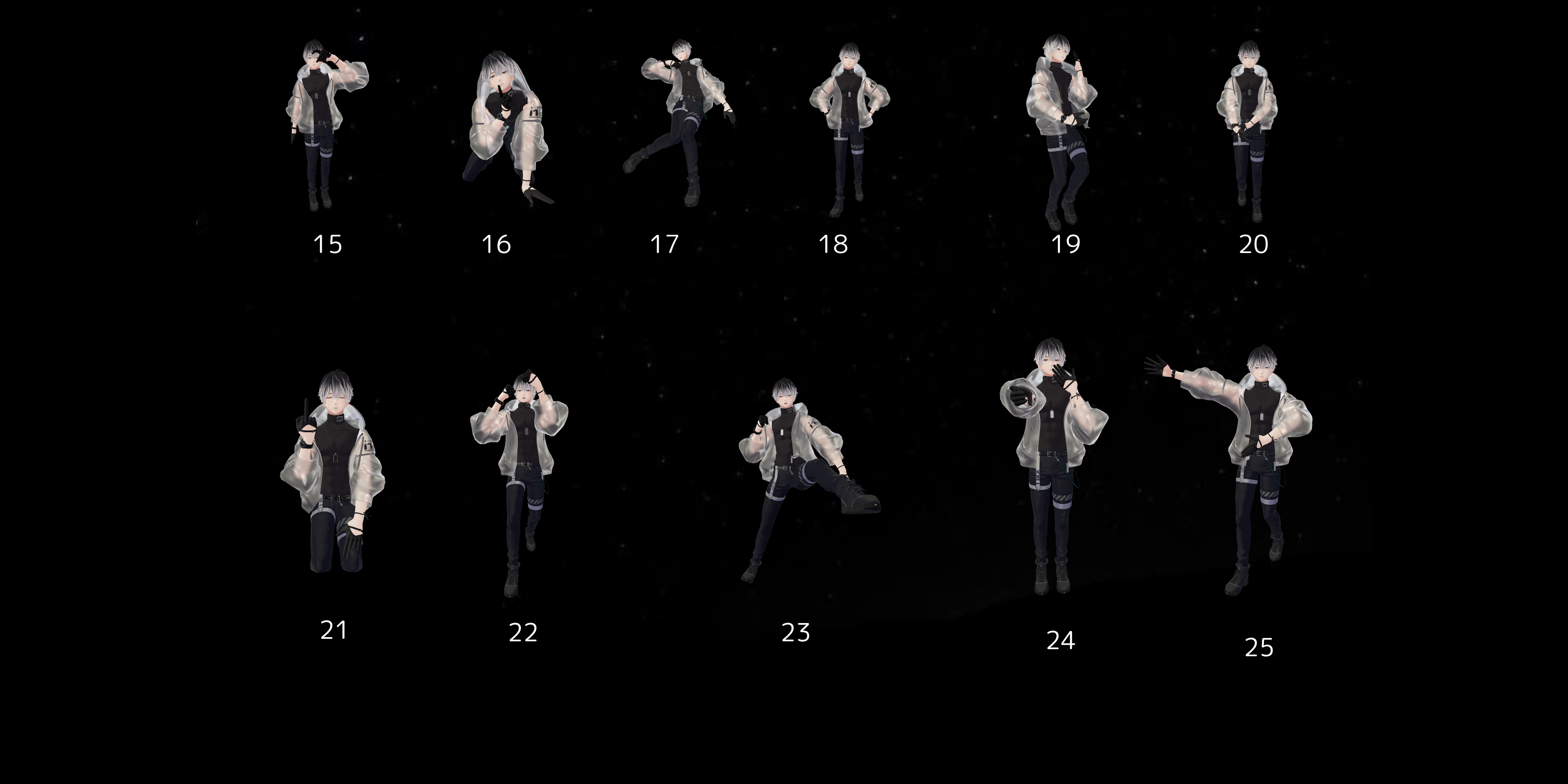 【vrchat用】 25個 pose set - にょっひーショップ！ - BOOTH