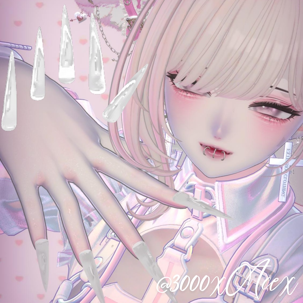 【vrchat用】複数アバター対応 MA対応 Simple Scalp Nail - にょっひーショップ！ - BOOTH