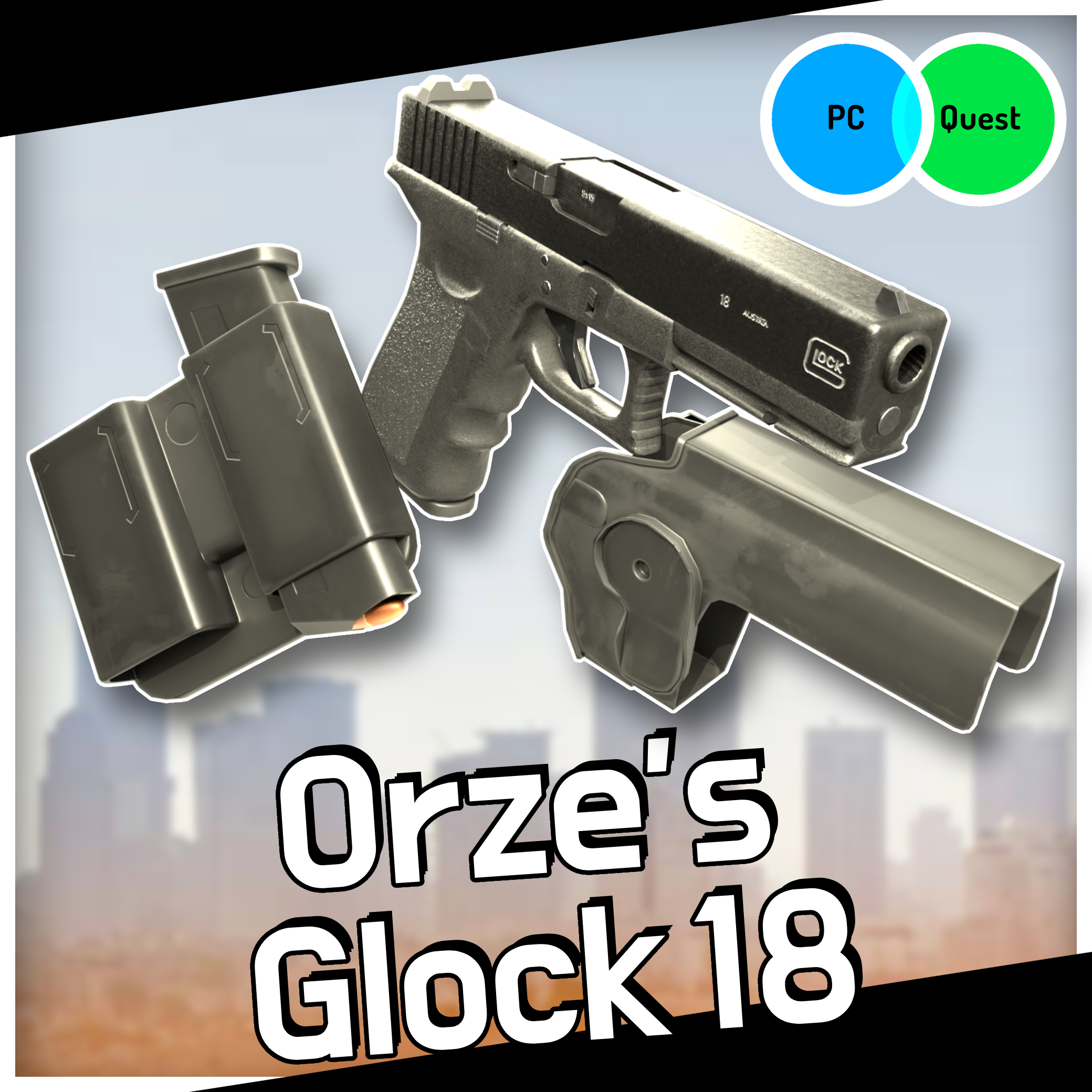 Orze's Glock 18 v1.2 (VRChat SDK 3.0) Quest support! - orze - BOOTH