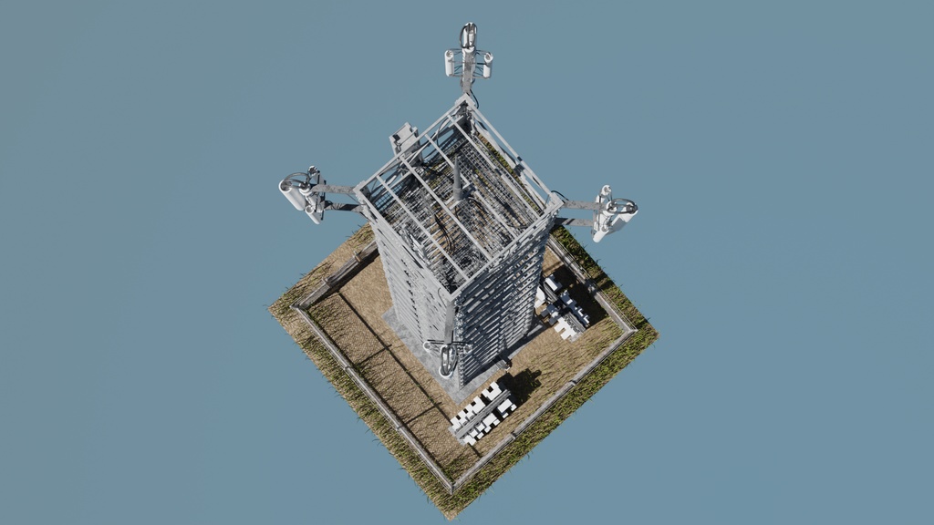 base station and fence/基地局とフェンス/3DCGモデル/blender - NOVA>NULL - BOOTH