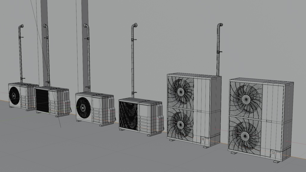 エアコン室外機・家庭用・/air conditioner outdoor unit/3DCGモデル/blender - NOVA>NULL - BOOTH