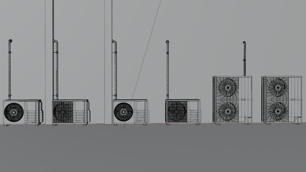 エアコン室外機・家庭用・/air conditioner outdoor unit/3DCGモデル/blender - NOVA>NULL - BOOTH