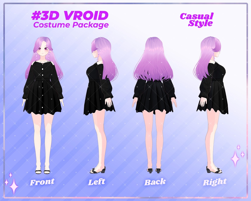3D VRoid Casual Outfit Pack Stylish & Comfortable Clothes for VRoid ...