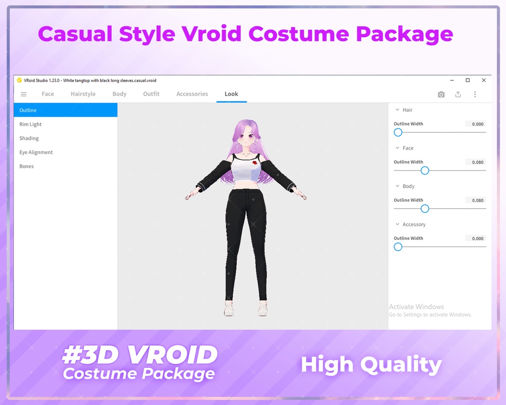3D VRoid Outfit Pack Everyday Casual Fashion for VRoid Models | VTuber ...