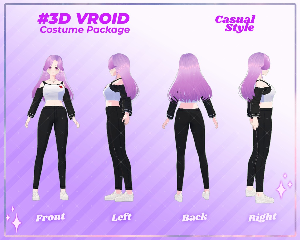 3D VRoid Outfit Pack Everyday Casual Fashion for VRoid Models | VTuber ...