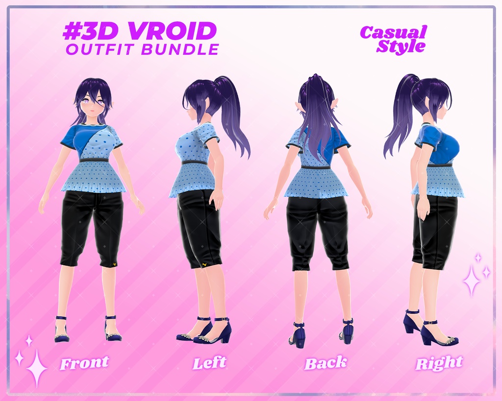 3D VRoid Clothing Pack Cozy & Simple Casual Wear for VRoid Models ...