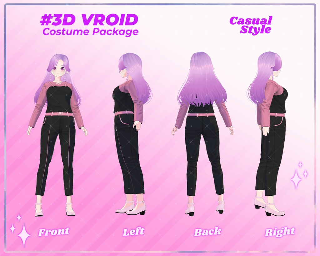 3D VRoid Clothing Pack Cozy & Simple Casual Wear for VRoid Models ...
