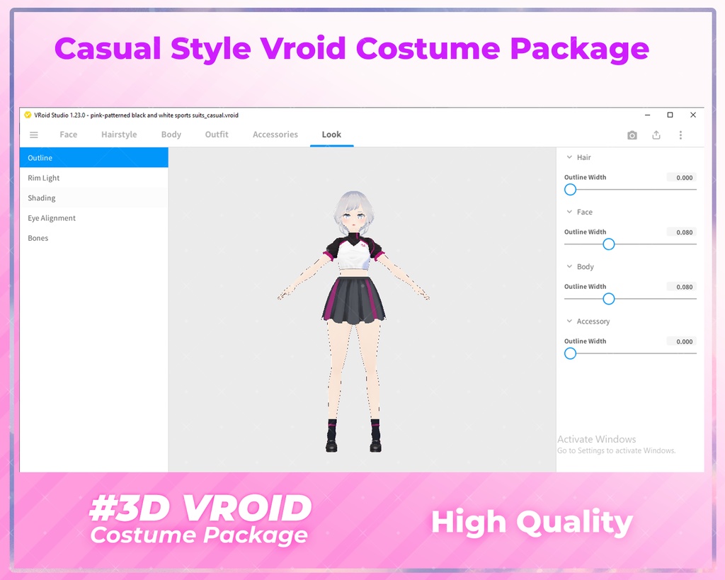 3D VRoid Clothing Pack Cozy & Simple Casual Wear for VRoid Models ...