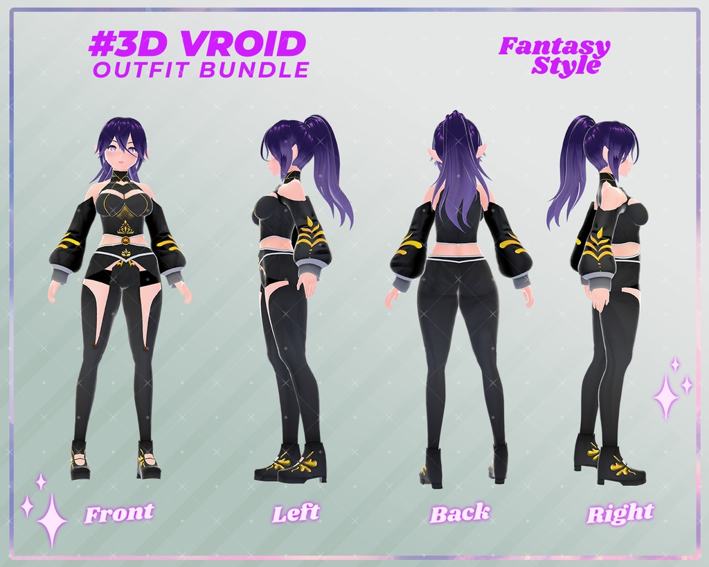 3D VRoid Clothing Pack Enchanted Fantasy Costumes for VRoid Models ...