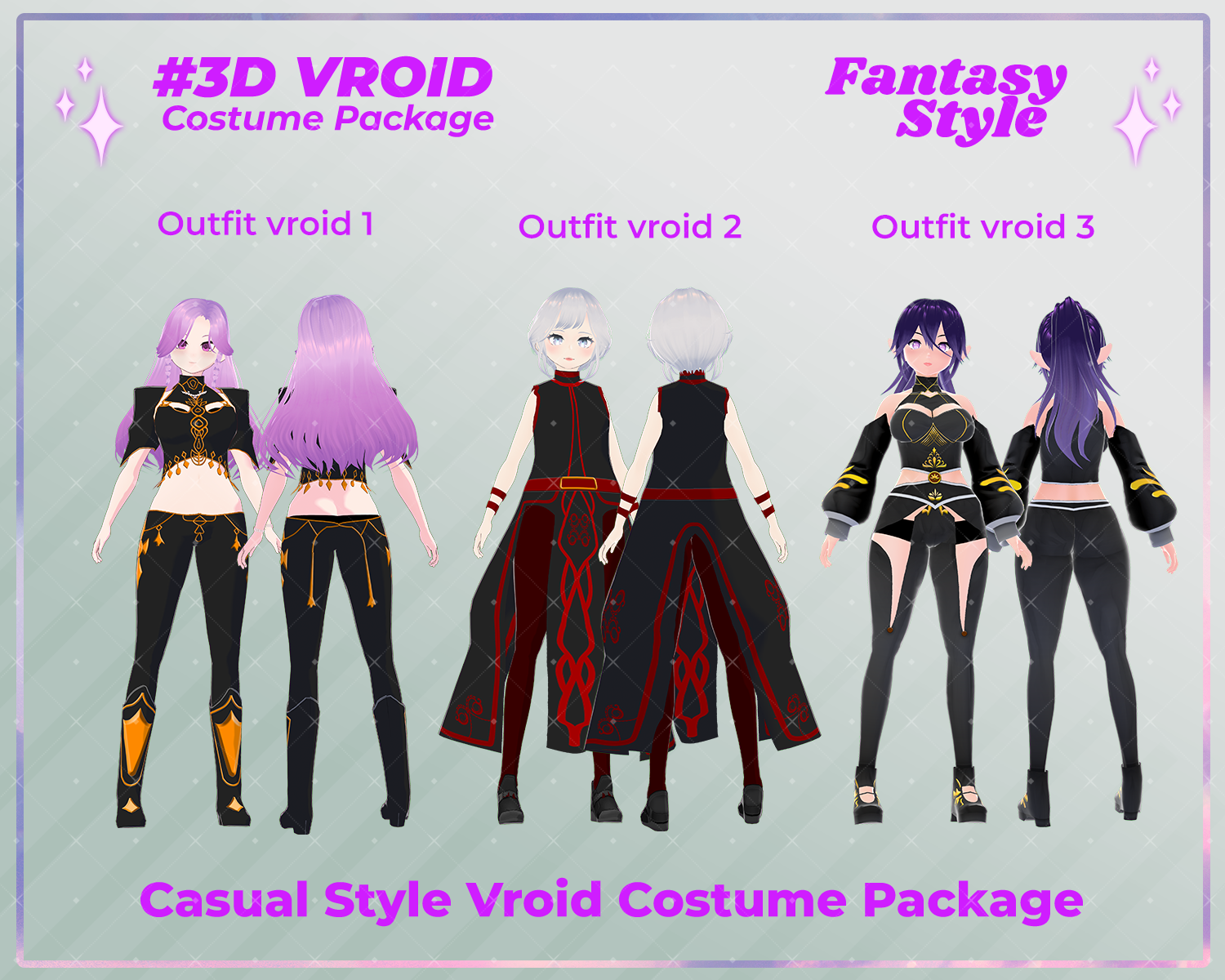 3D VRoid Clothing Pack Enchanted Fantasy Costumes for VRoid Models ...