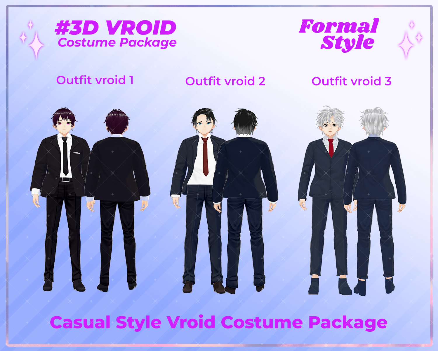 3D VRoid Formal Male Wear Pack Elegant Suits for VRoid Models | VRoid ...