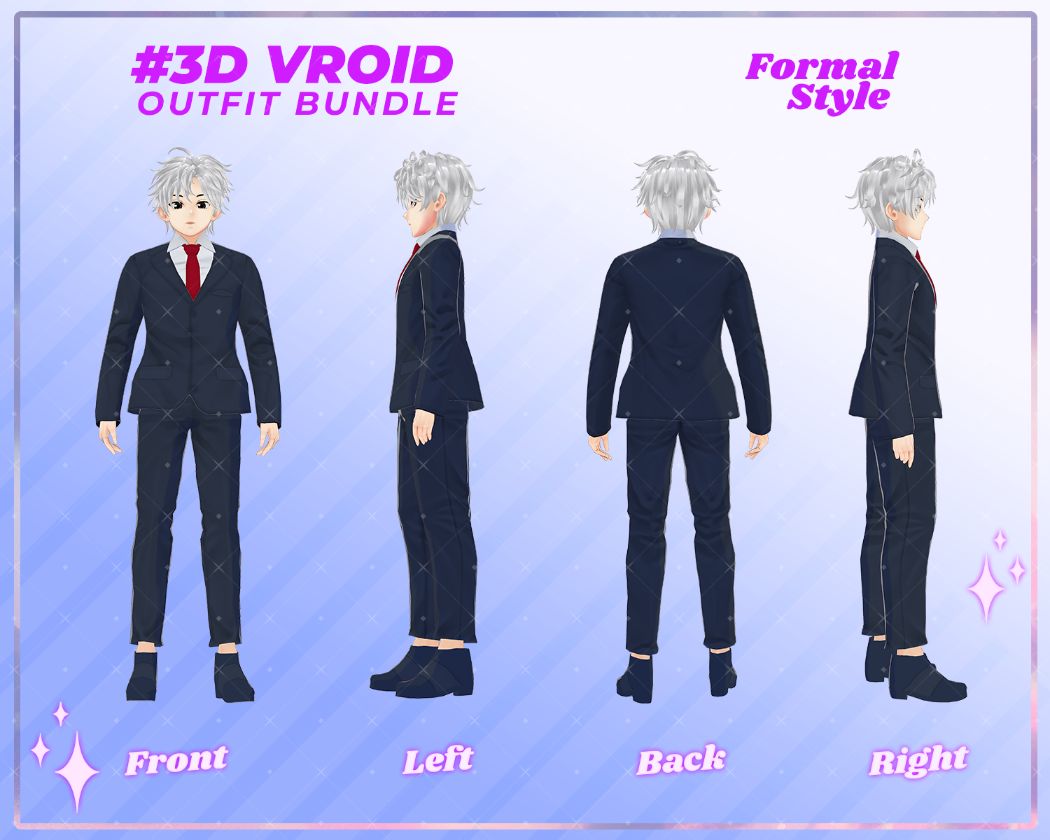 3D VRoid Formal Male Wear Pack Elegant Suits for VRoid Models | VRoid ...