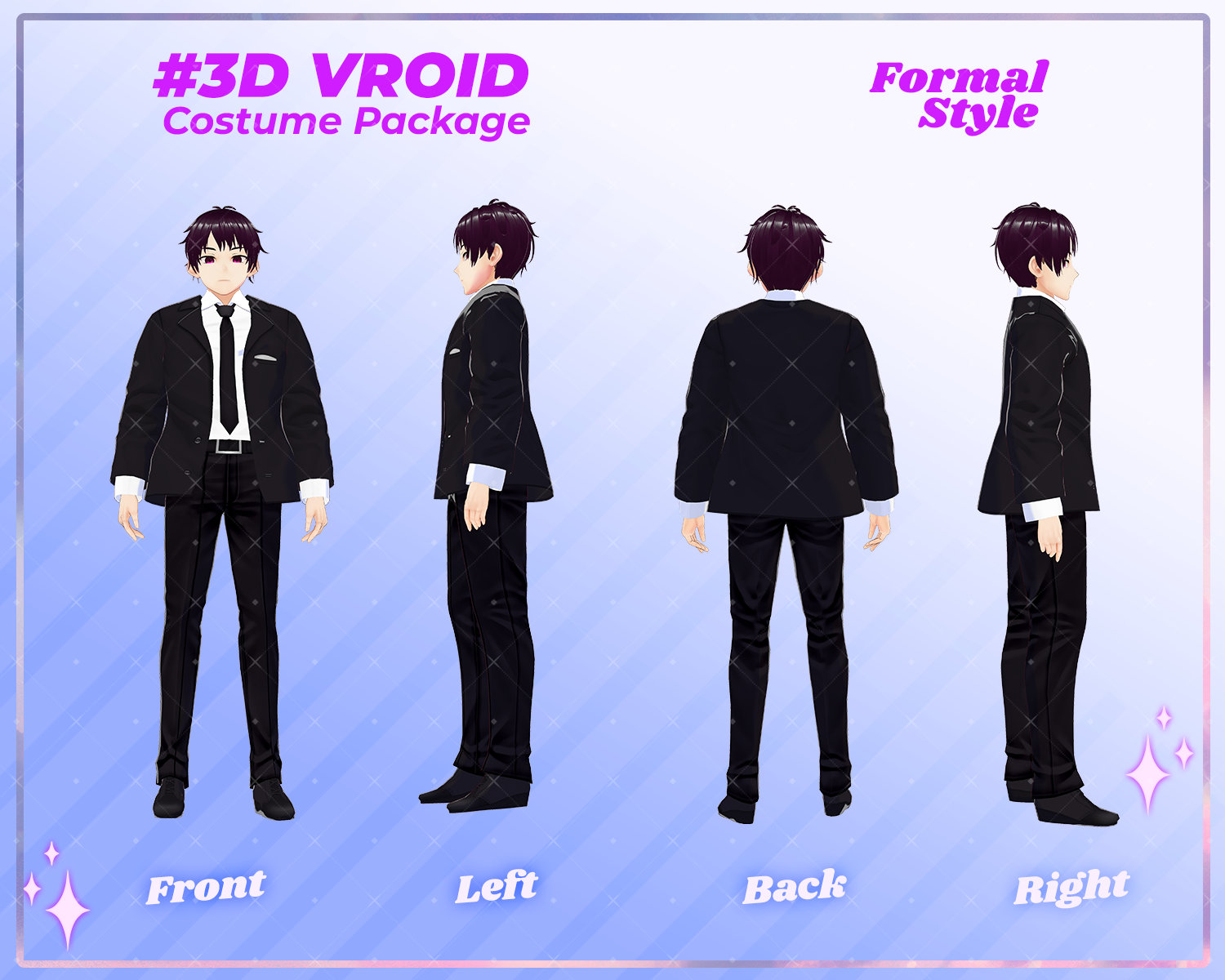 3D VRoid Formal Male Wear Pack Elegant Suits for VRoid Models | VRoid ...