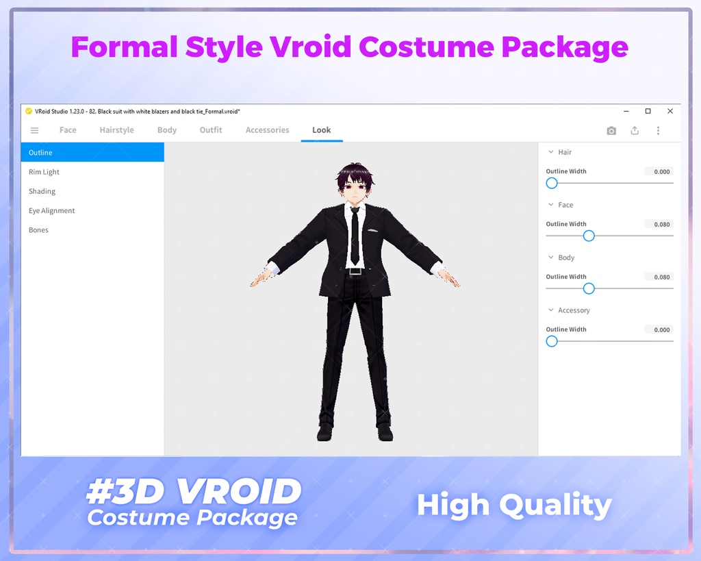 3D VRoid Formal Male Wear Pack Elegant Suits for VRoid Models | VRoid ...