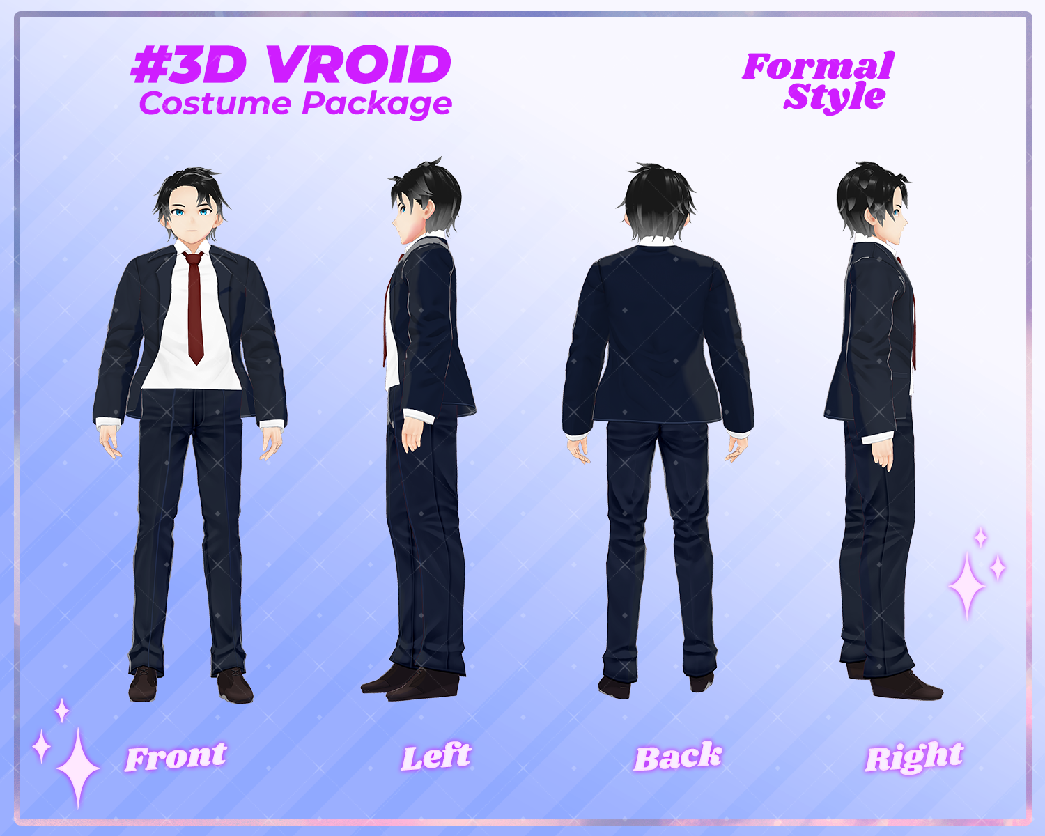 3D VRoid Formal Male Wear Pack Elegant Suits for VRoid Models | VRoid ...