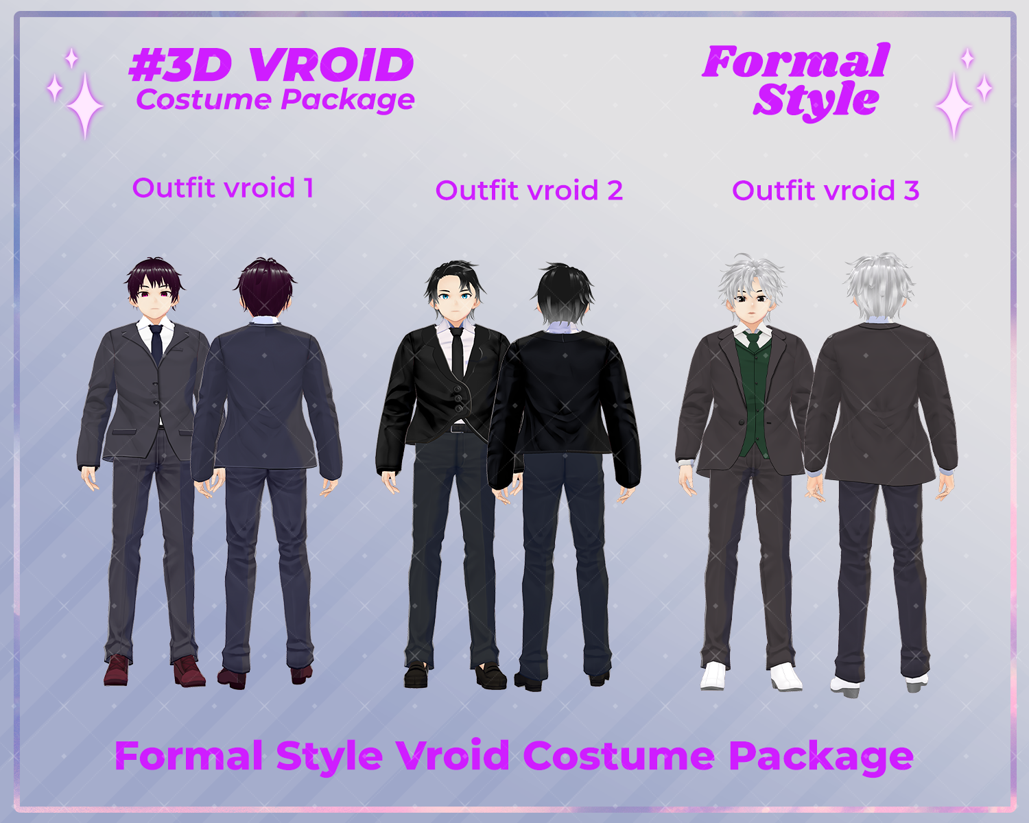 3D VRoid Clothing Male Pack Professional & Classy Formal | VRoid Outfit ...