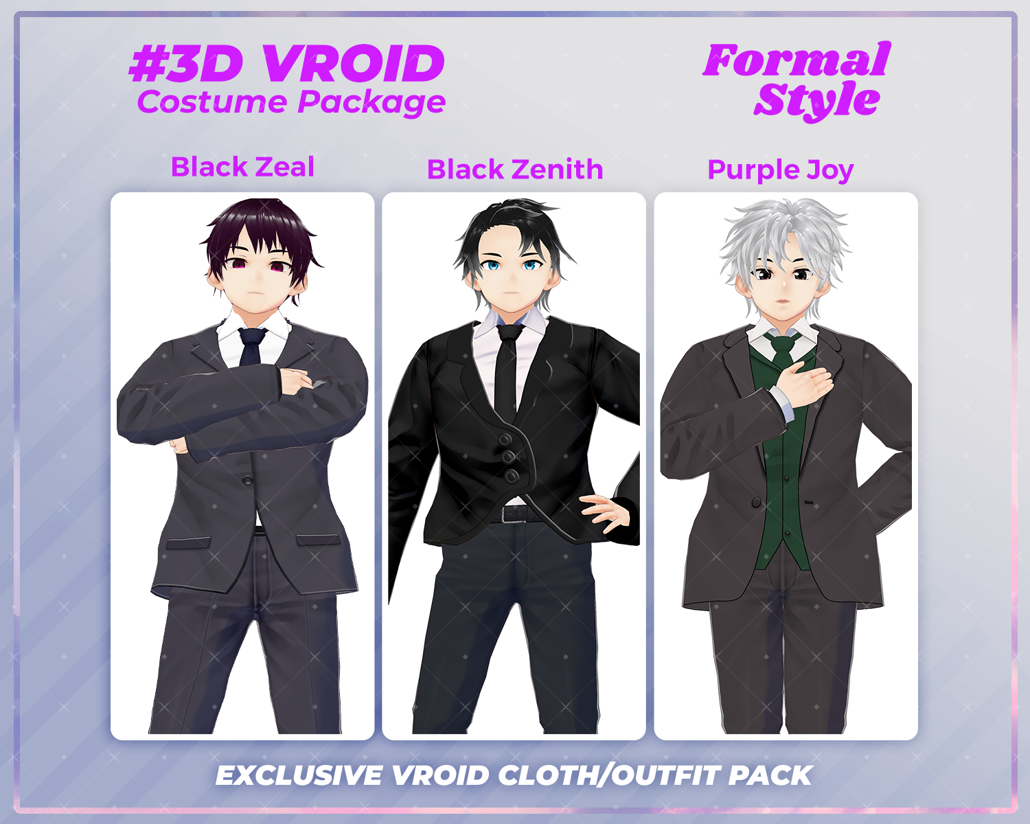 3D VRoid Clothing Male Pack Professional & Classy Formal | VRoid Outfit ...