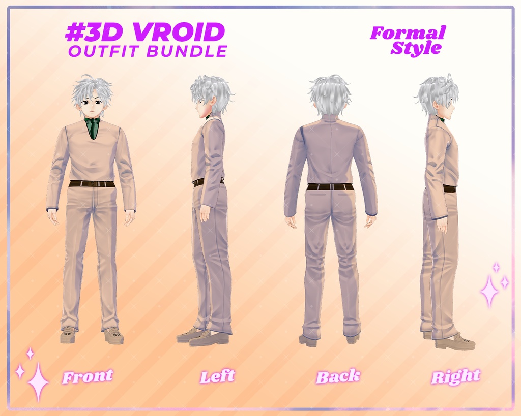3D VRoid Formal Fashion Male Pack Sophisticated Outfits | VRoid Fashion ...
