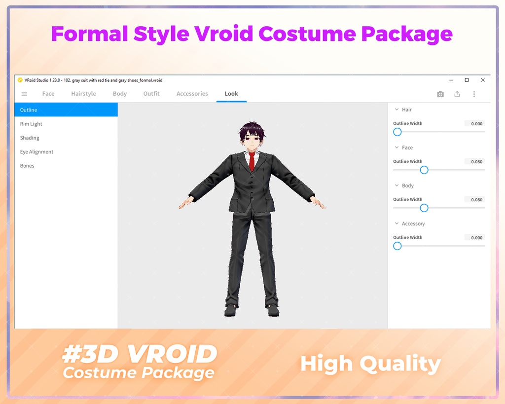 3D VRoid Formal Fashion Male Pack Sophisticated Outfits | VRoid Fashion ...