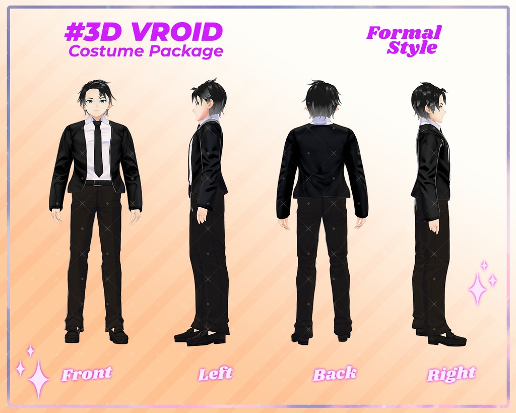 3D VRoid Formal Fashion Male Pack Sophisticated Outfits | VRoid Fashion ...