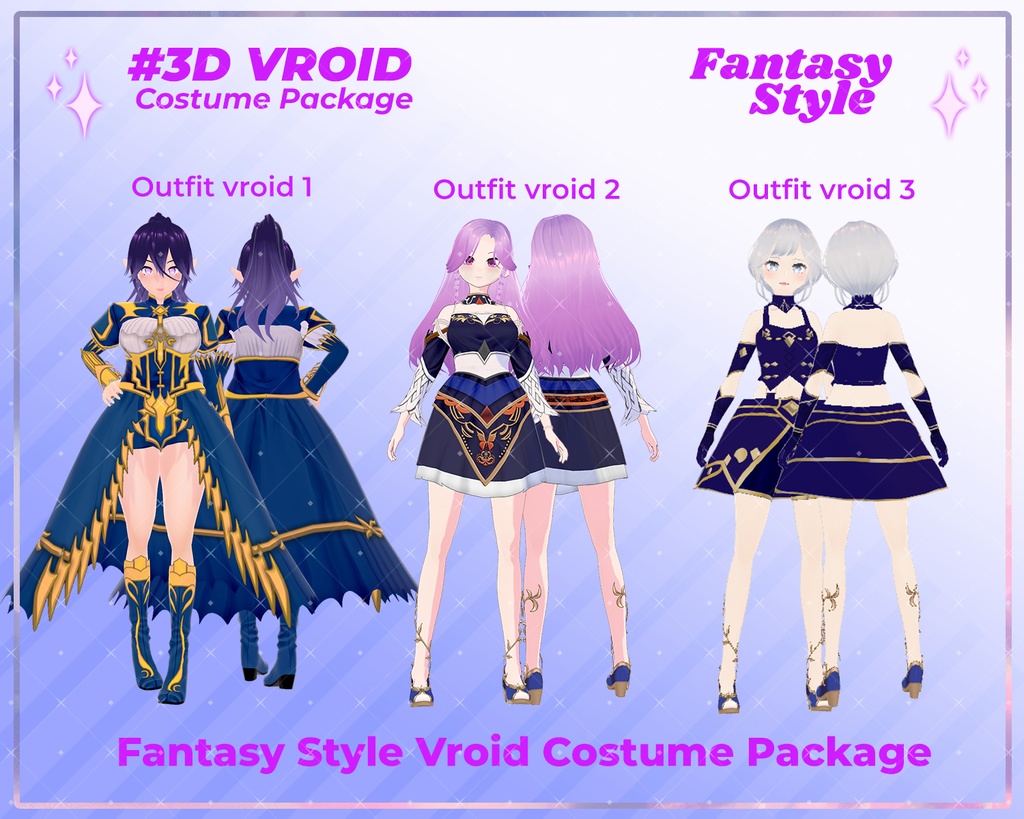 3D VRoid Fantasy Outfit Pack Legendary Attire for VRoid Models | VRoid ...