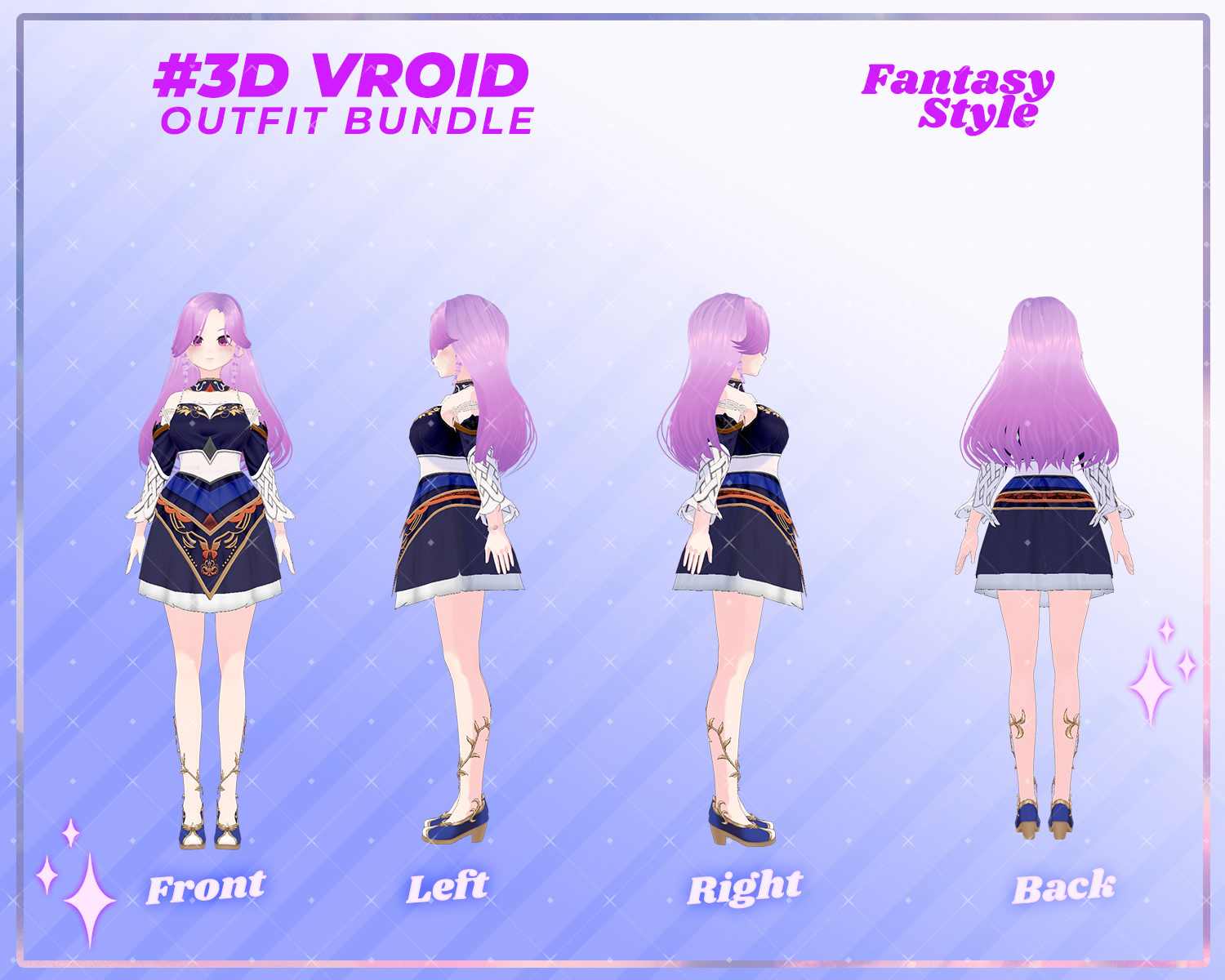 3D VRoid Fantasy Outfit Pack Legendary Attire for VRoid Models | VRoid ...