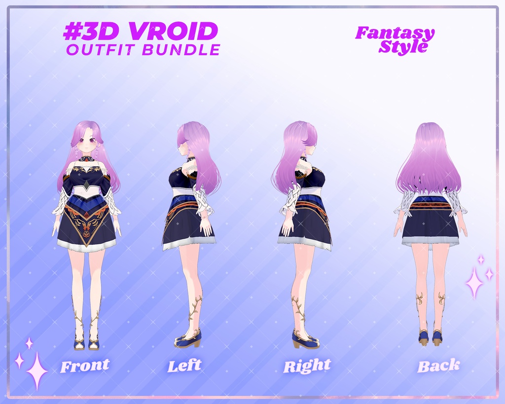 3D VRoid Fantasy Outfit Pack Legendary Attire for VRoid Models | VRoid Costume, VRoid Suit ...