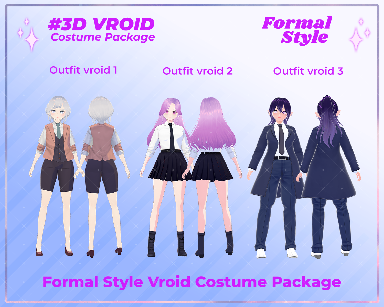 3D VRoid Soft Casual Pack Cute & Relaxed Outfits for VRoid Models ...