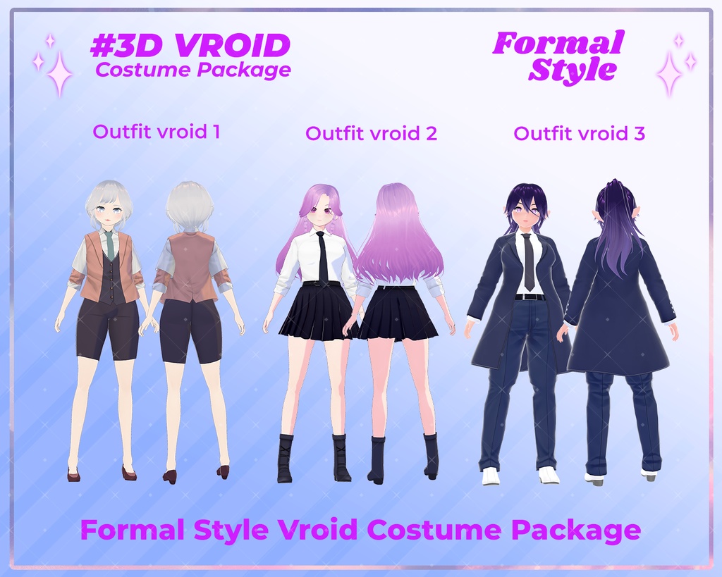 3D VRoid Soft Casual Pack Cute & Relaxed Outfits for VRoid Models ...