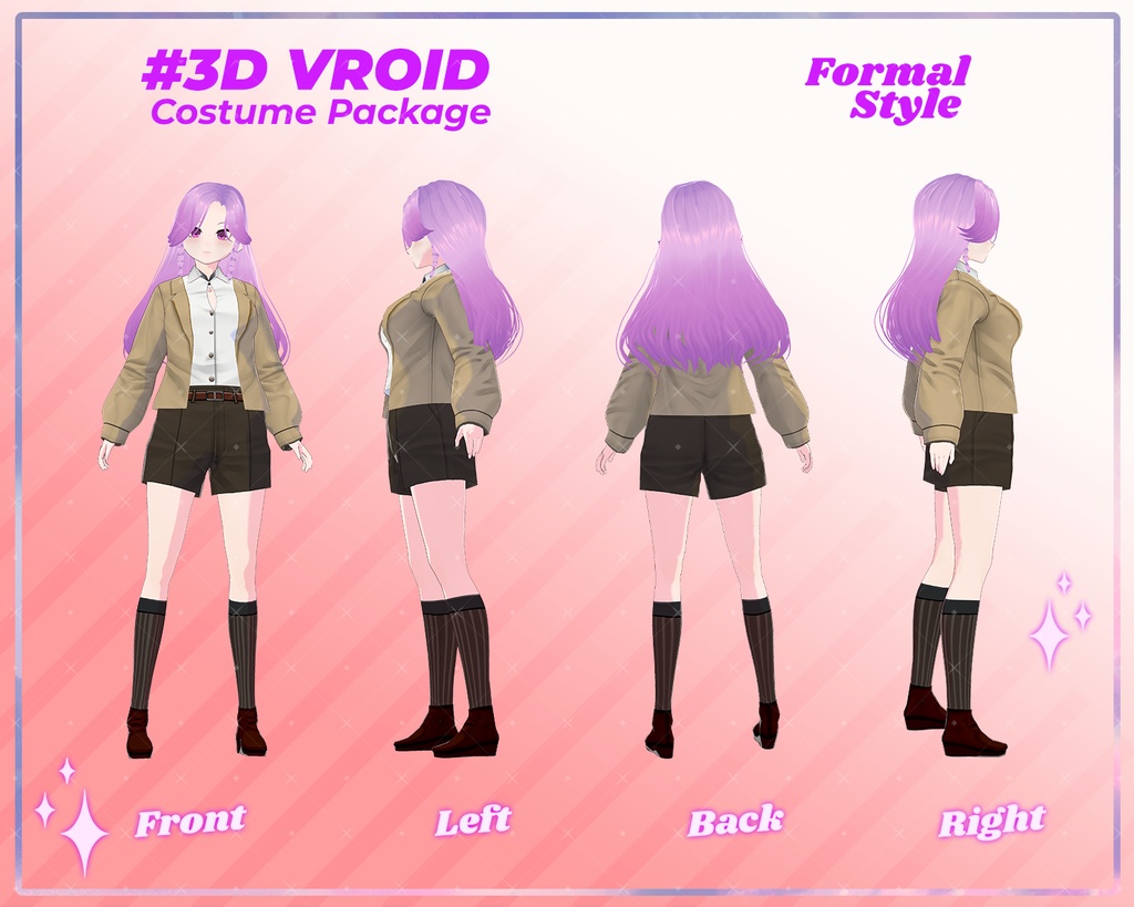 3D VRoid Girl Clothing Pack Casual & Playful Fashion for VRoid Models ...